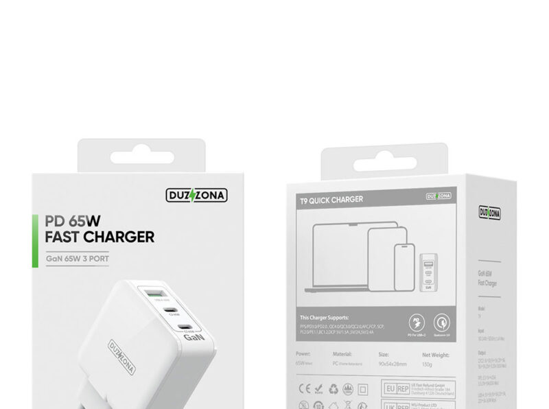 T9 3-Port PD 65W GaN Fast Charger - Charge Wireless, Live Boundless